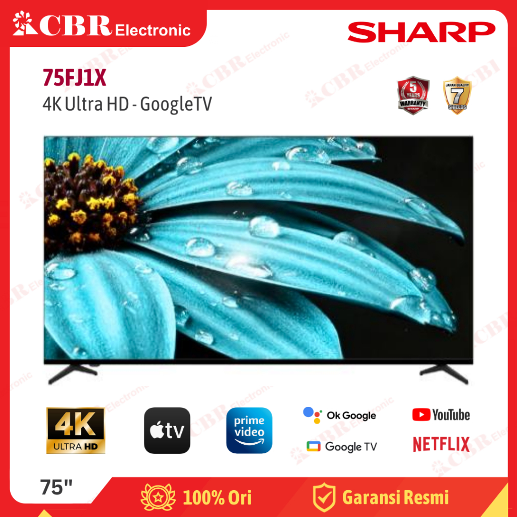Jual TV SHARP 75 Inch LED 75FJ1X (4K UHD-GoogleTV) | Shopee Indonesia