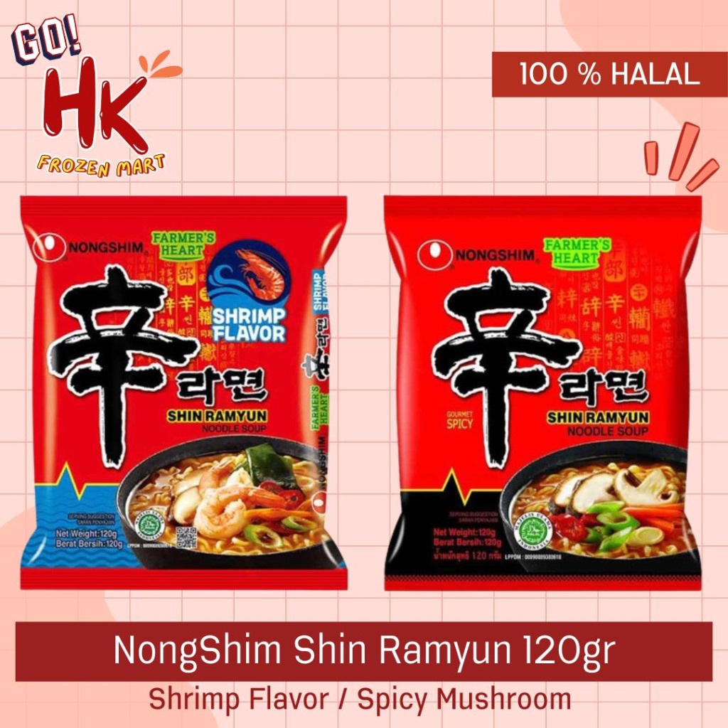 Jual NongShim Shin Ramyun 120gr Shrimp Flavor Spicy Mushroom mie instan ...