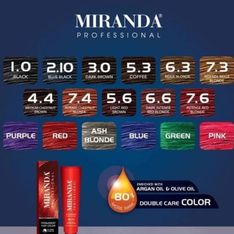 Jual miranda profesional hair color permanent 100gr semir rambut ...
