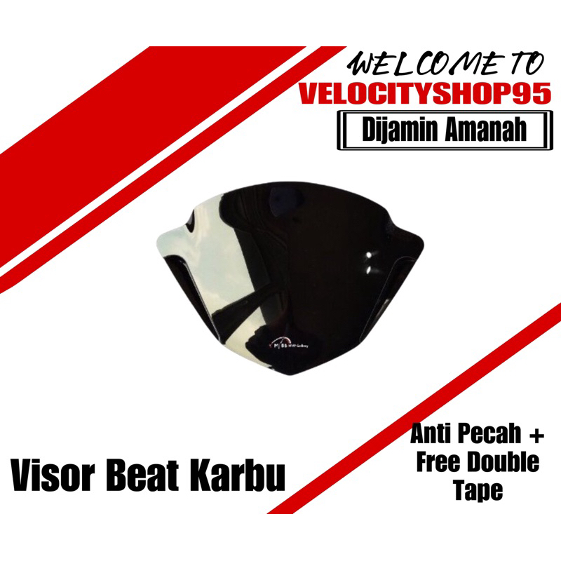 Jual Visor Beat Karbu + Double Tape 3M - Visor Beat Lama Visor Beat Old ...