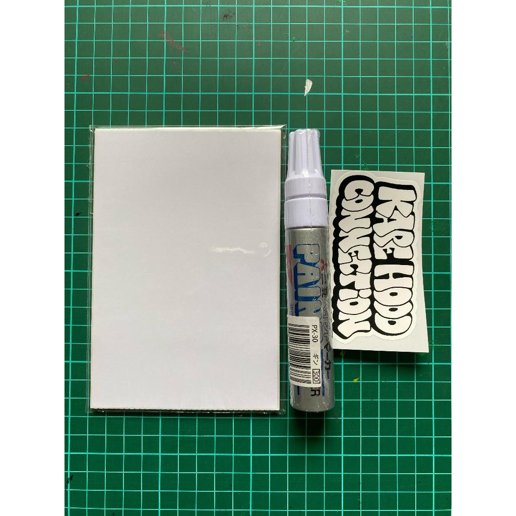 Jual Uni paint marker px-30 silver Free Blank Sticker Slap 20pcs ...