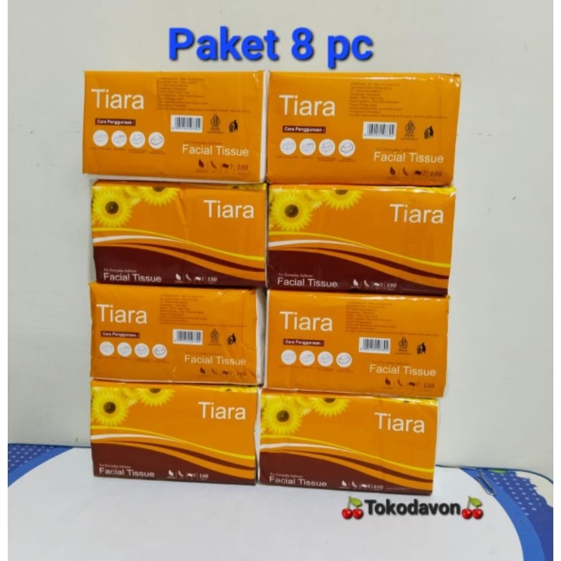 Jual PAKET 8 Pc Tisu Tissue Tiara 180s 2ply Facial wajah Virgin Pulp ...