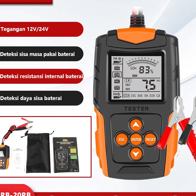 Jual FG2 Alat Cas Aki Motor 24V12V Alat Test Aki Alat Cek Kondisi Aki ...