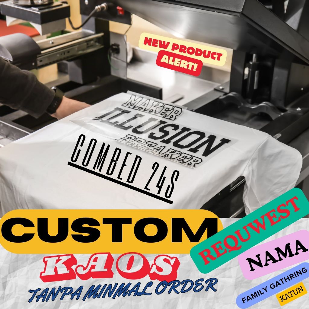 Jual KAOS SABLON CUSTOM DTF / SABLON KAOS SATUAN / DESIGN BEBAS BISA ...