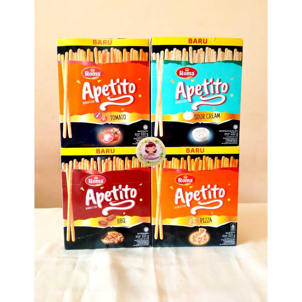 Jual Roma Apetito Biskuit Stick Tomato , Sour Cream , BBQ, Pizza ( SCP ...