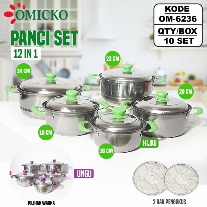 Jual Panci Set 12 in1 Stainless Steamer Omicko | Shopee Indonesia