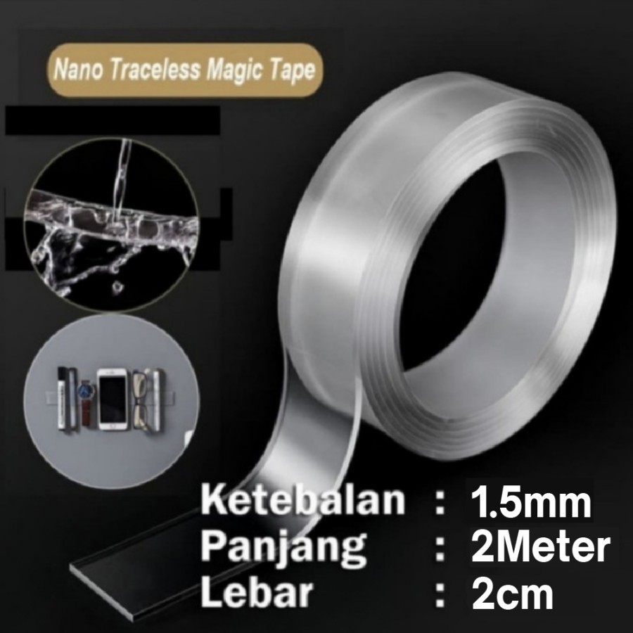 Jual Double tape isolasi bening 2x200cm tebal 1.5mm dobel tip ...