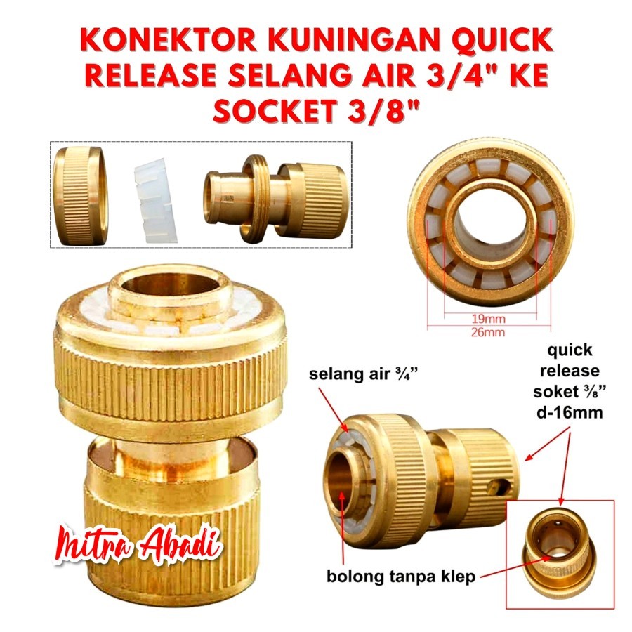 Jual Konektor Kuningan Quick Release - Socket Series | Shopee Indonesia