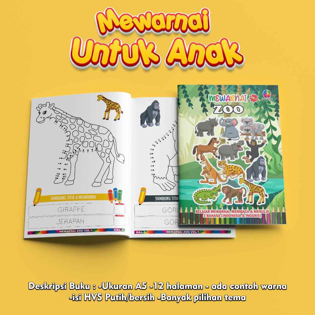 Jual BUKU MEWARNAI ANAK VOL 1 Full colour - buku mewarnai Full colour ...