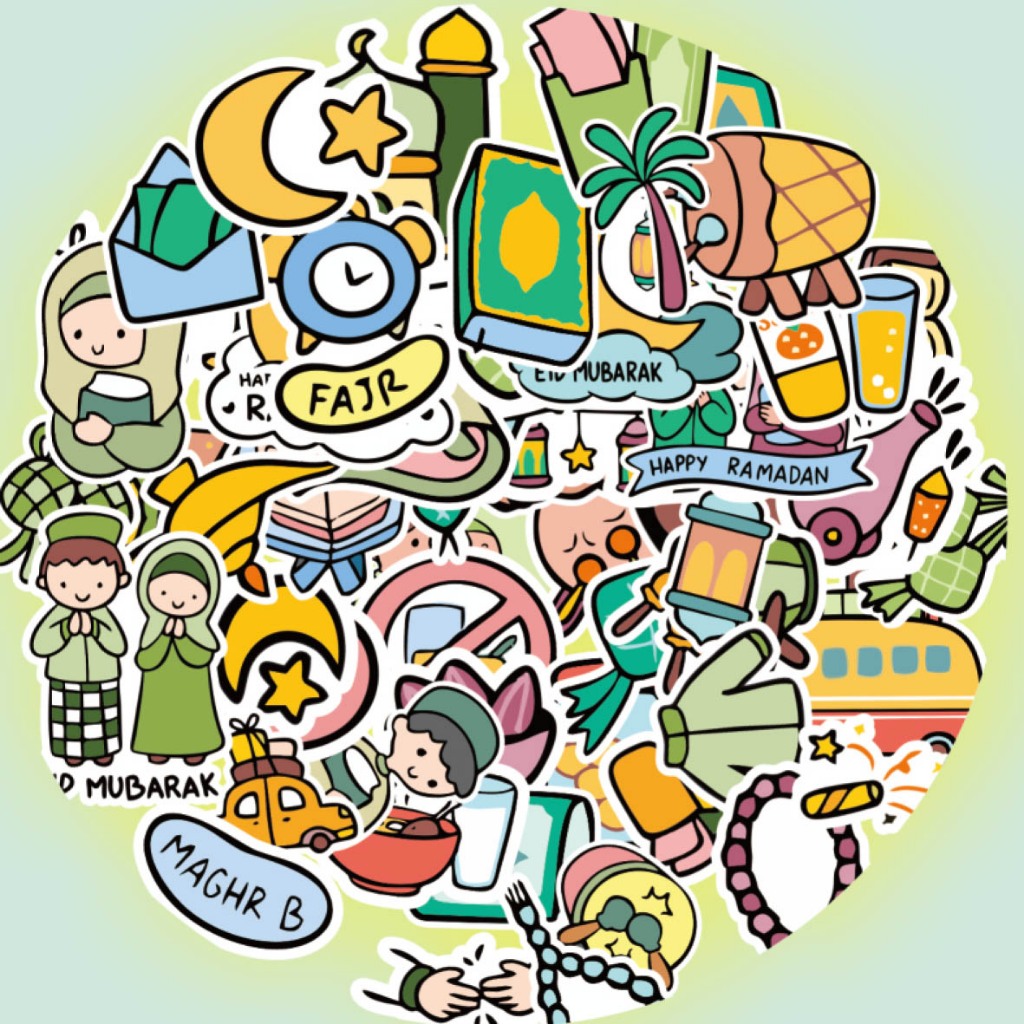 Jual 100 pcs STIKER MINI AESTHETIC TEMA LEBARAN IDUL FITRI RAMADHAN ...