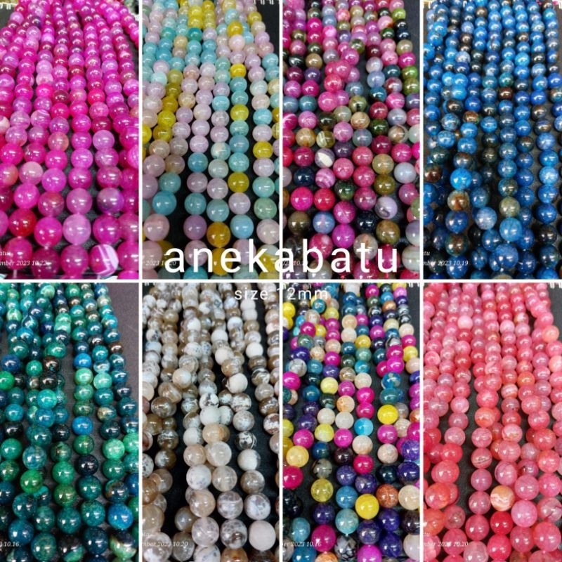 Jual MANIK BATU ALAM SIZE 12MM MODEL BULAT ISI 31-33 BUTIR | Shopee ...