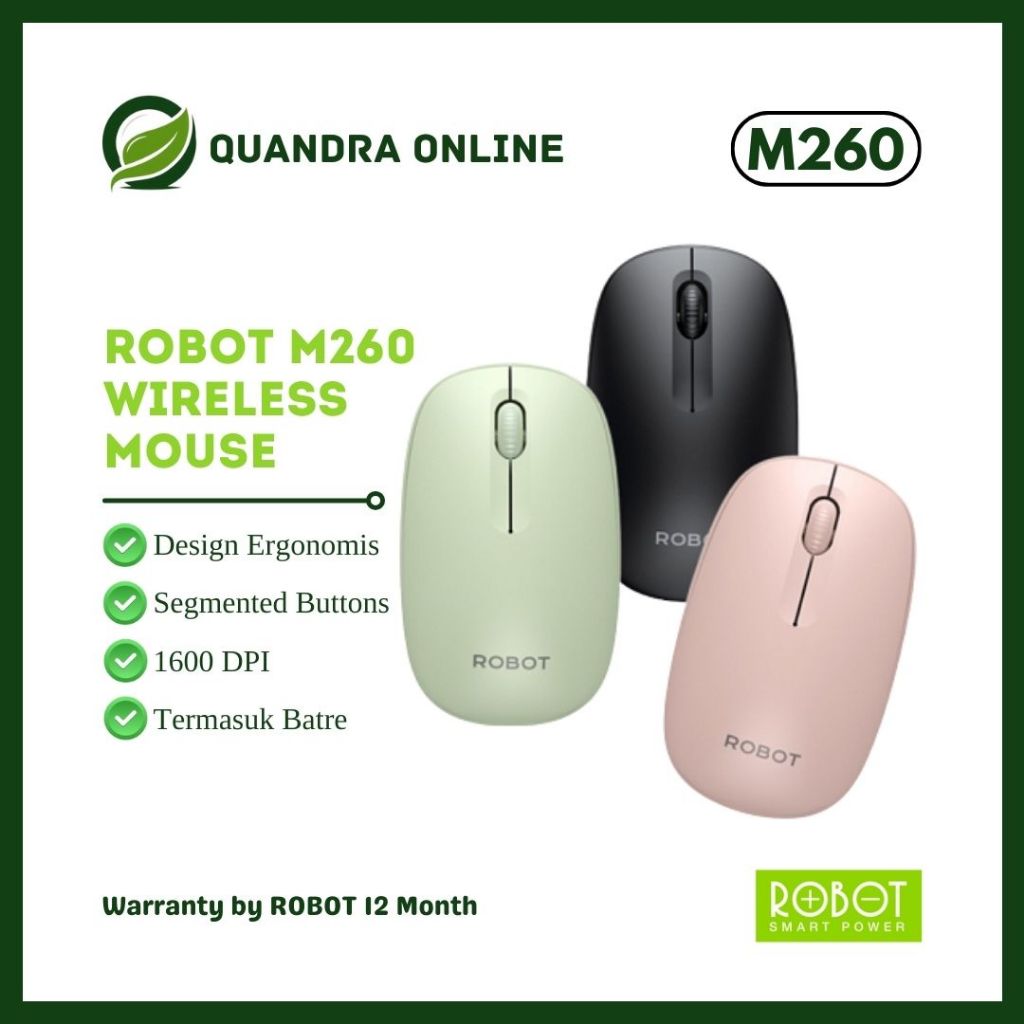 Jual ROBOT Mouse M260 2.4G Wireless Optical USB Mouse - Garansi Resmi 1 ...