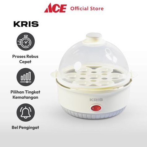 Jual gQ Ace Kris Alat Perebus Telur Dengan Ring Bell 35 Watt Putih Egg Boiler Steamer Electric ...