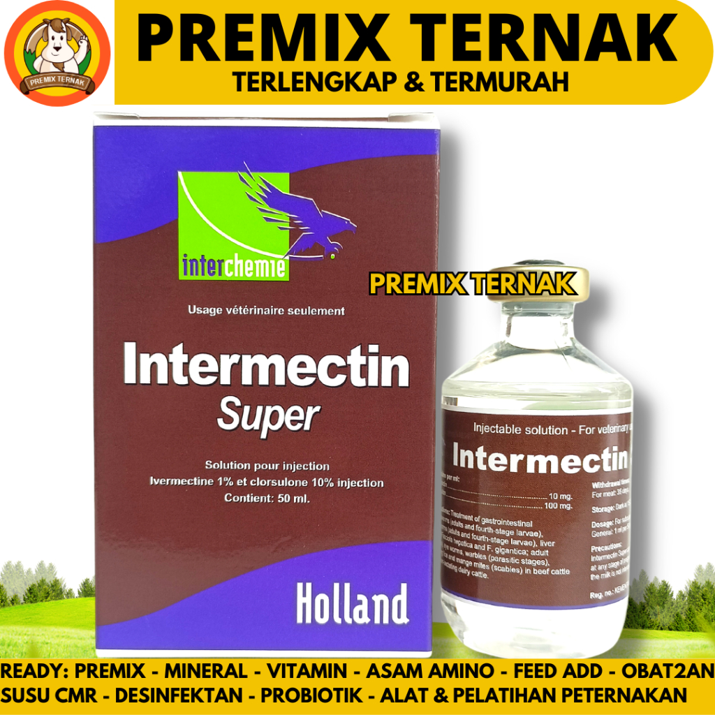 Jual INTERMECTIN SUPER 50 ML - Obat Ekto dan Endo Parasit Hewan Sapi ...