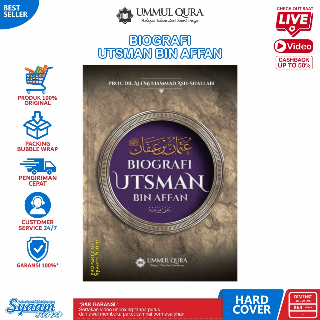 Jual Biografi Utsman bin Affan ORI Karya Ali Muhammad Ash-Shallabi Sejarah Hidup Khalifah Utsman ...