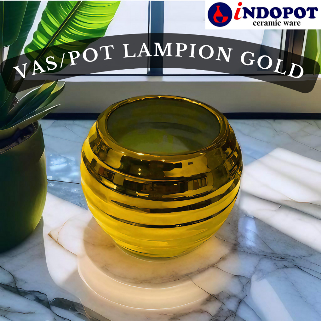 Jual Vas Pot Keramik Model Lampion Gold untuk dekorasi rumah berbagai ...