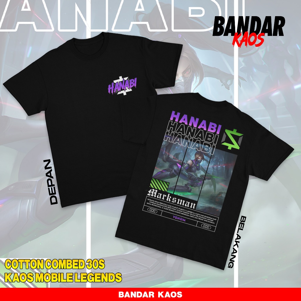 Jual BANDAR KAOS MOBILE LEGEND HANABI VENOM - KAOS HANABI MARKSMAN - KAOS VIRAL - T-SHIRT PRIA ...