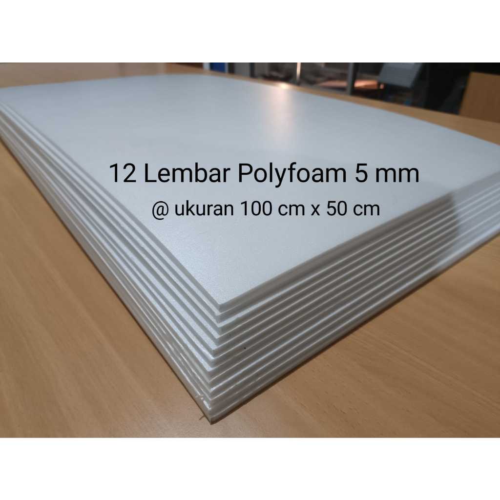 Jual 12 lembar Polyfoam Board 5 mm (ukuran 100 cm x 50 cm per lembar ...