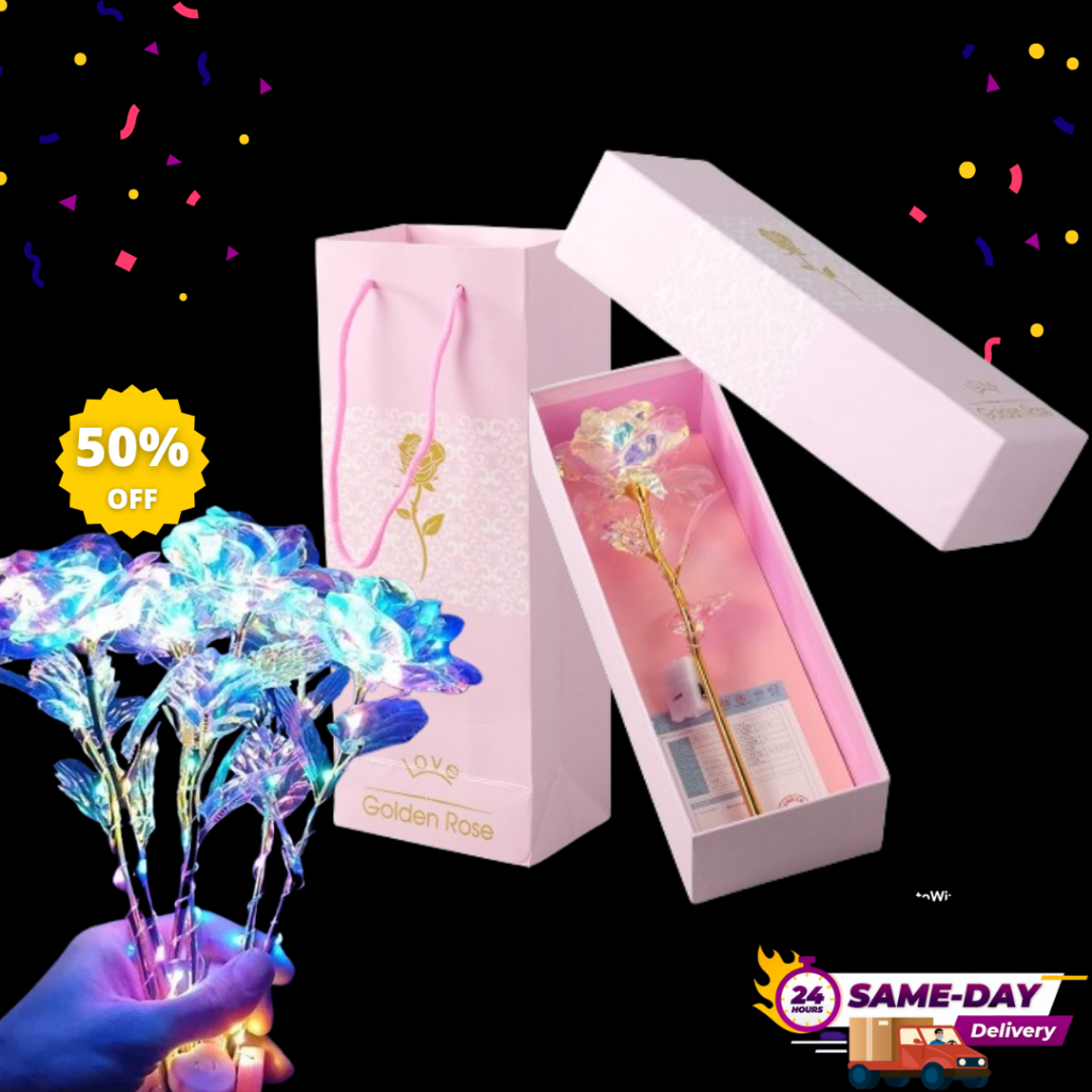 Jual LAMPU Bunga Mawar + BOX + BAG Dekorasi LED Illumination Rose ...