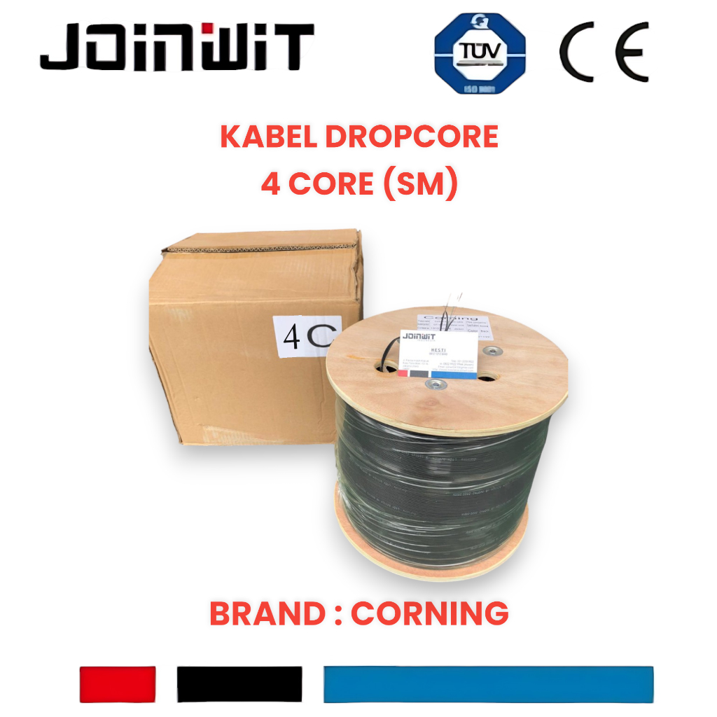 Jual Kabel FO 4CORE Drop Wire Optik 1 ROLL 3 SLING DW FO FTTH 4 core ...