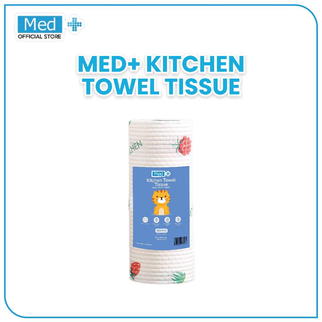 Jual Med+ Kitchen Towel Tissue Motif 200 lembar / Kain Lap Dapur Roll ...