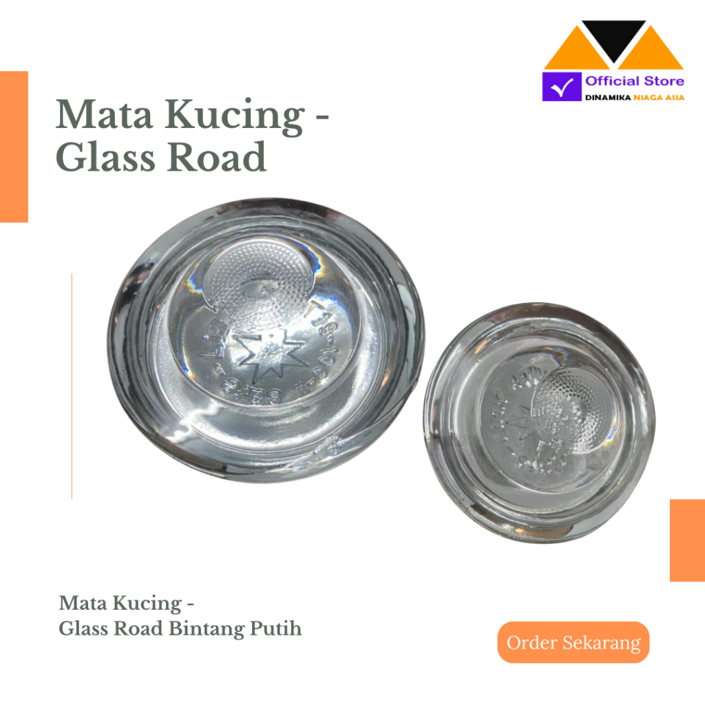 Jual Paku Marka Jalan Glass Road Stud Mata Kucing Motif Bintang Putih ...