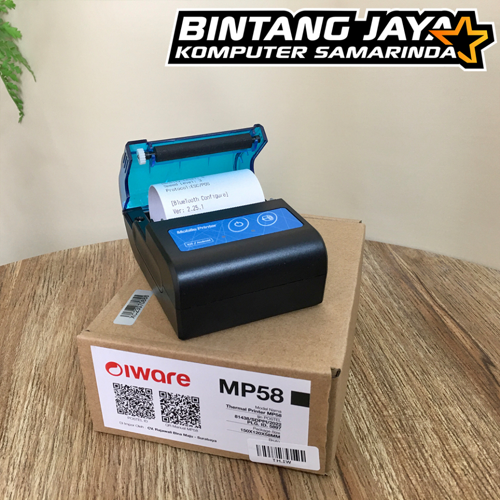 Jual Printer Thermal Iware Mini Bluetooth Portable MP58 58mm | Shopee ...