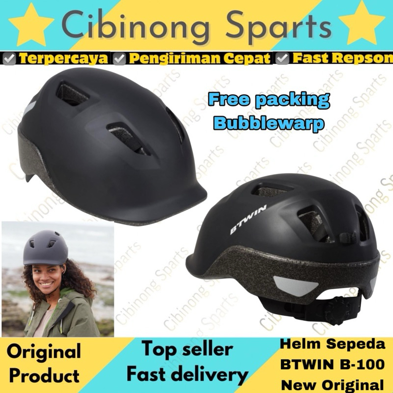Jual Helm Sepeda BMX MTB Fixie Roadbike BTWIN B100 New Free Packing ...