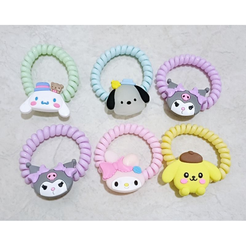 Jual Karet Rambut Kunciran Model Kabel Telepon Ulir Sanrio Kuromi ...