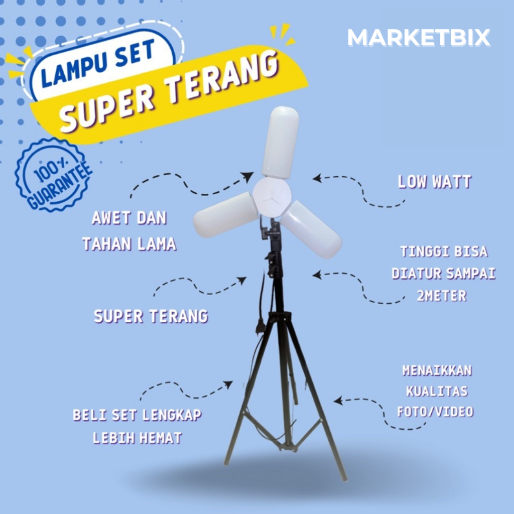 Jual Lampu set LED Baling Lighting Set Super Terang Paket Lampu Kipas ...