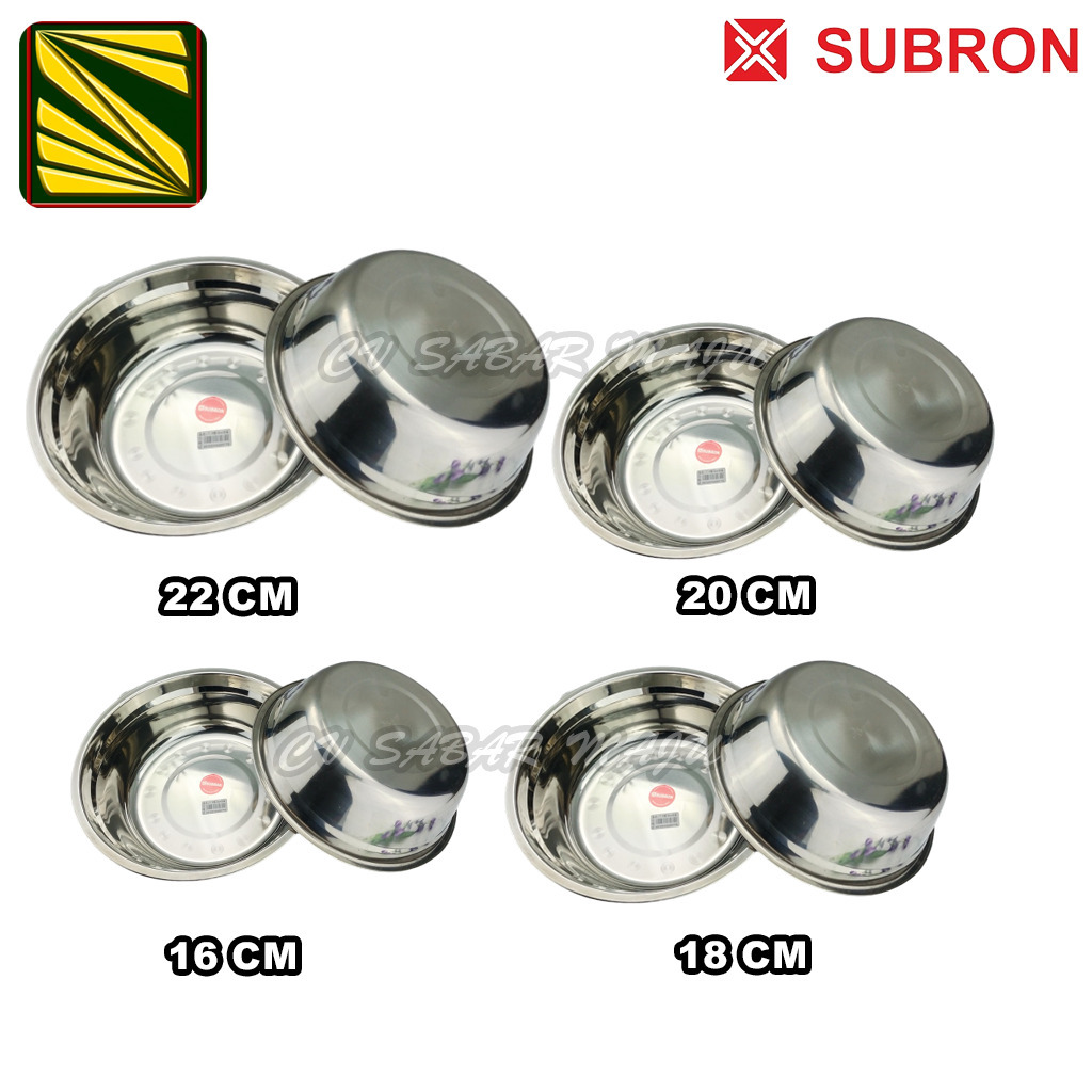 Jual SUBRON Baskom stainless 16 cm, 18 cm, 20 cm, 22 cm, tebal ...