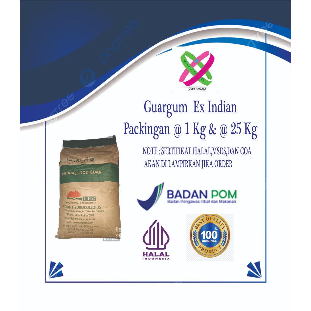 Jual GUARGUM FOOD GRADE KEKENTALAN 5000-5500 CPS HALAL PACKINGAN @ 1 KG DAN 25 KG | Shopee Indonesia