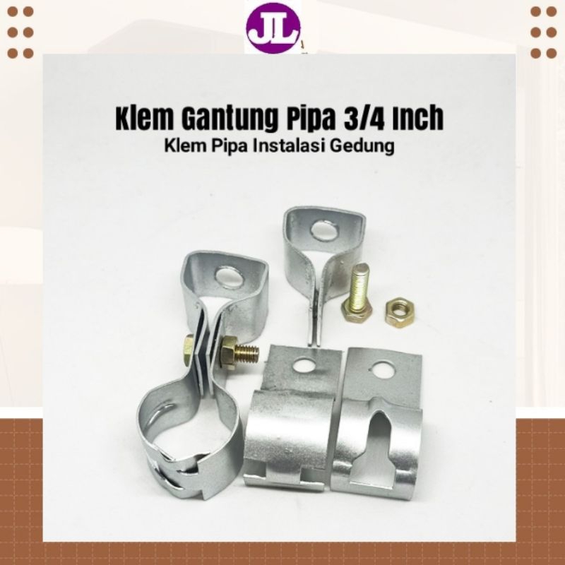Jual Klem Gantung Engsel Pipa 3/4 Inch Instalasi Pipa Gedung Hanger ...