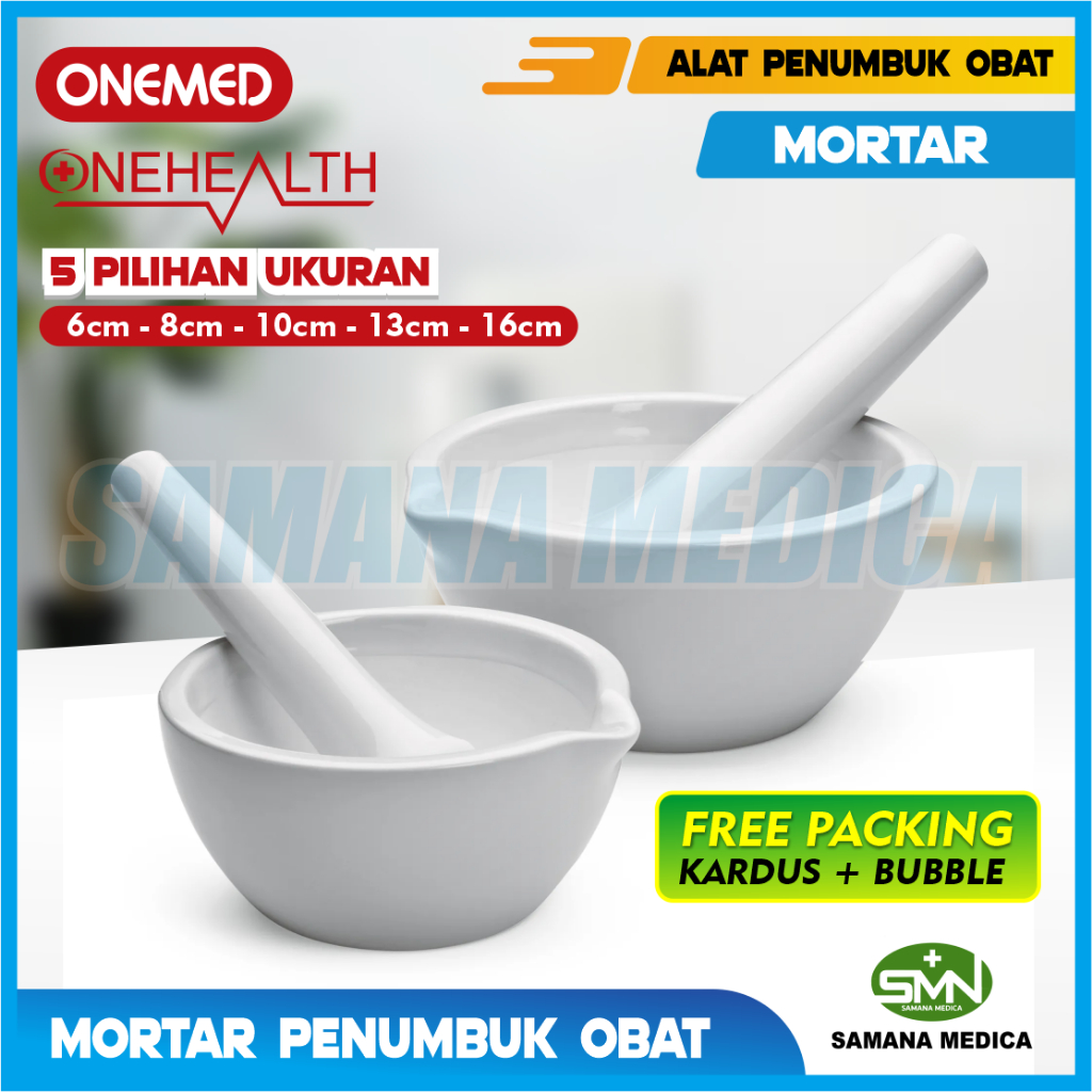 Jual Alat Penumbuk Obat ONEHEALTH Mortar Ukuran Diameter 6 - 8 - 10 ...