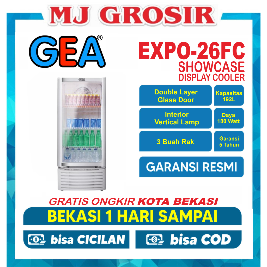 Jual SHOWCASE GEA EXPO 26 FC DISPLAY COOLER KULKAS MINUMAN LOW WATT ...