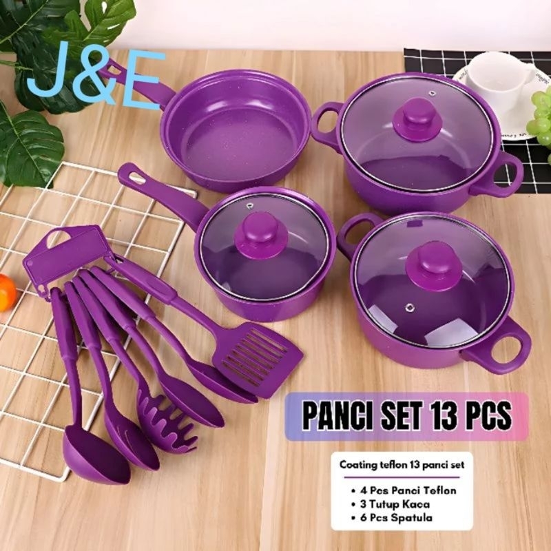 Jual Cookware Panci Set Wajan Penggorengan Spatula Set Isi 13Pcs 1 Set ...