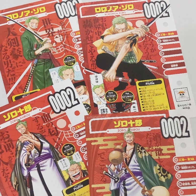 Jual Roronoa Zoro One Piece Vivre Card 4pcs Set Official merchandise ...