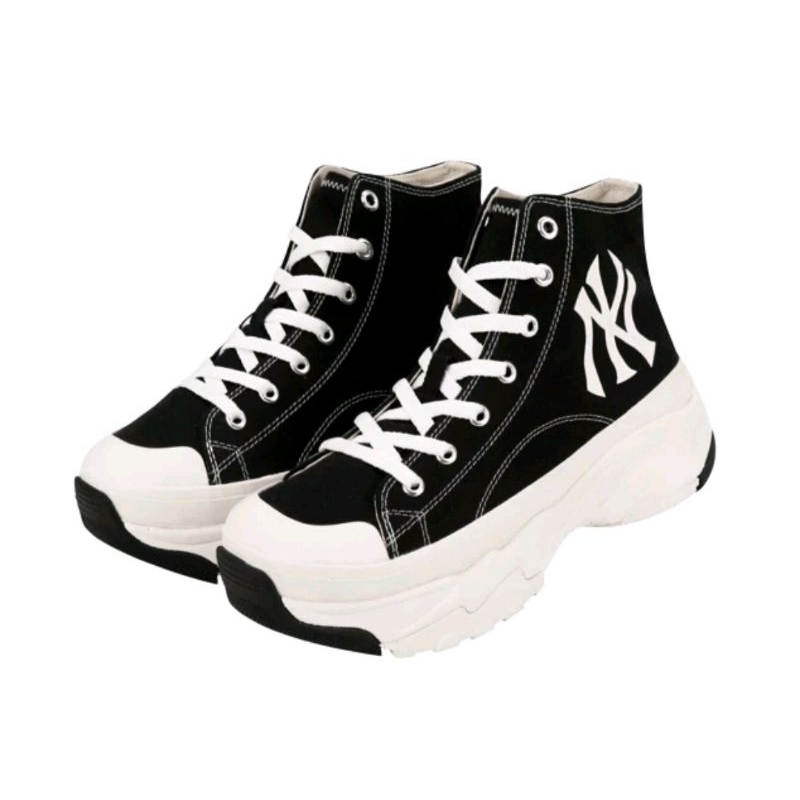 Jual Sepatu MLB Chunky High NY Yankees Black White / MLB Original ...