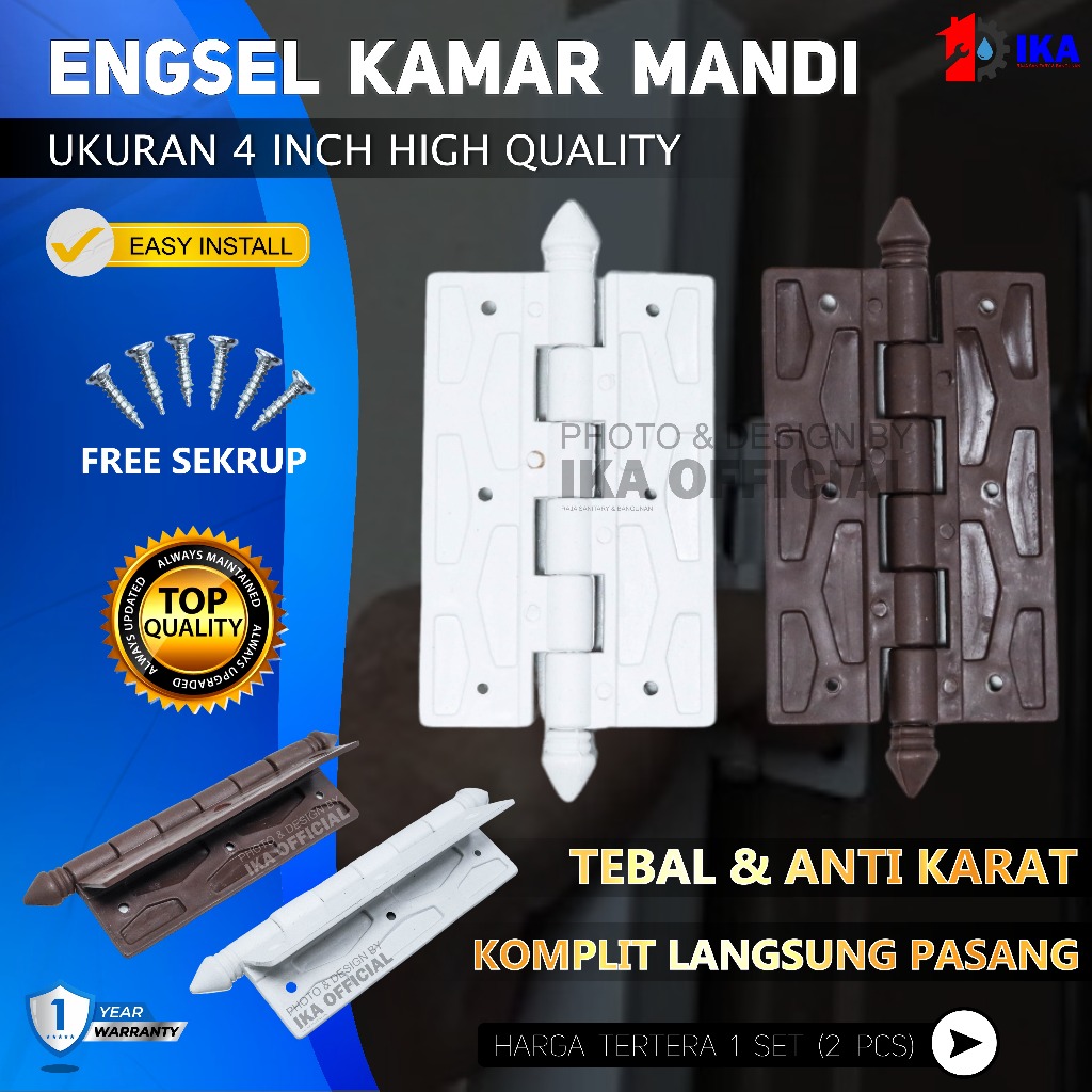 Jual ENGSEL PVC PLASTIK PVC 4 INCH 4 INCI PINTU KAMAR MANDI TOILET WC ...