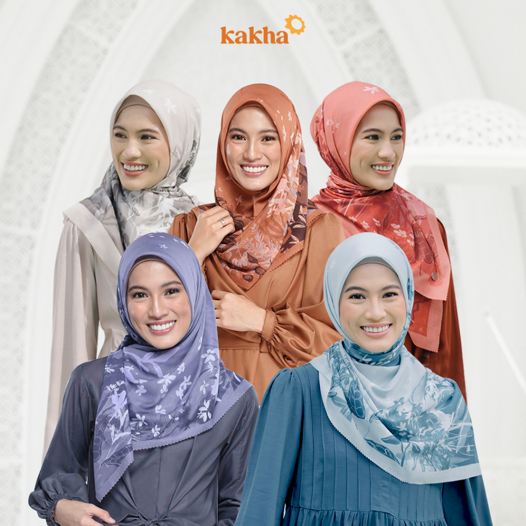 Jual Kakha x Alyssa Soebandono - Hijab Motif Print (Mineral Blue ...