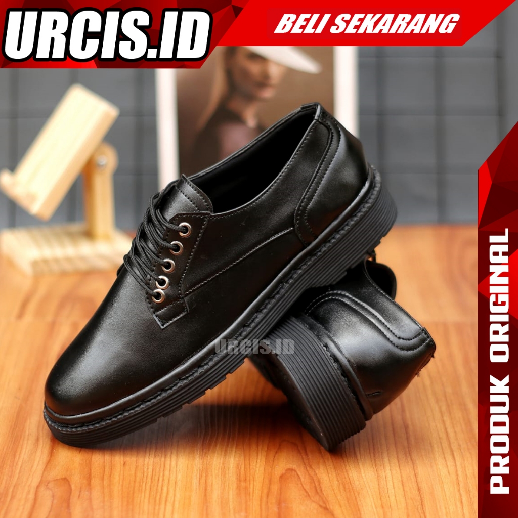 Jual URC Damian Sepatu Pria Docmart Formal Pantofel Hitam Casual ...