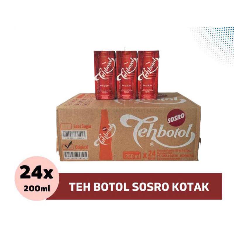 Jual TEH BOTOL SOSRO 200ml Dus isi 24pcs teh sosro kotak | Shopee Indonesia