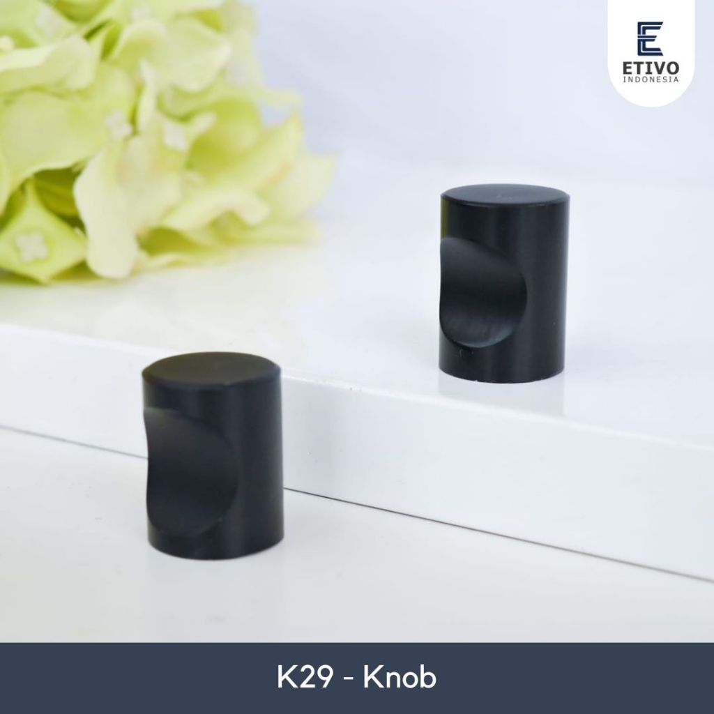 Jual K29 Etivo Door Knob Handle Modern Black Tarikan Pintu Laci Bulat ...