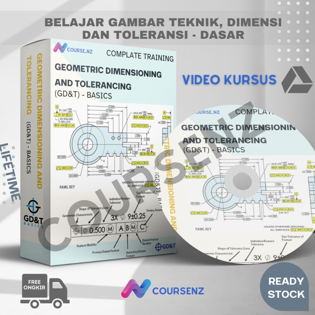 Jual Belajar Gambar Teknik, dimensi dan toleransi (Geometric Dimension and Tolerance (GD & T ...