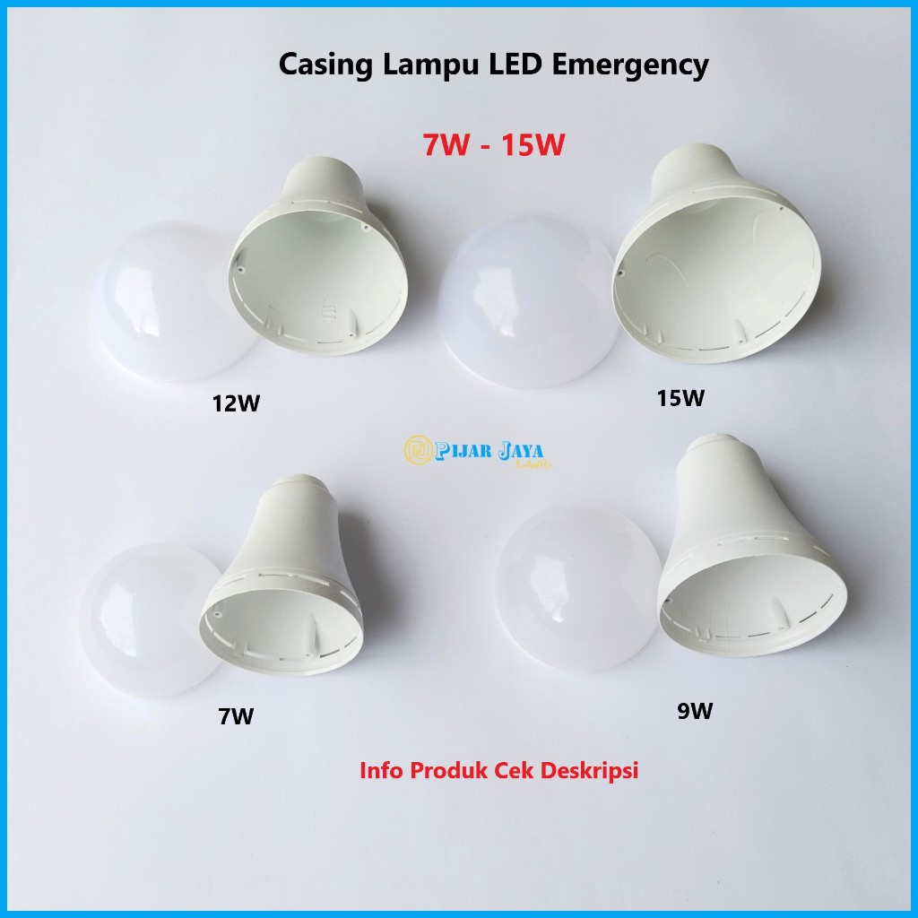 Jual Casing Lampu LED Emergency 7 9 12 15 Watt Kesing Cover Kap Rumah ...