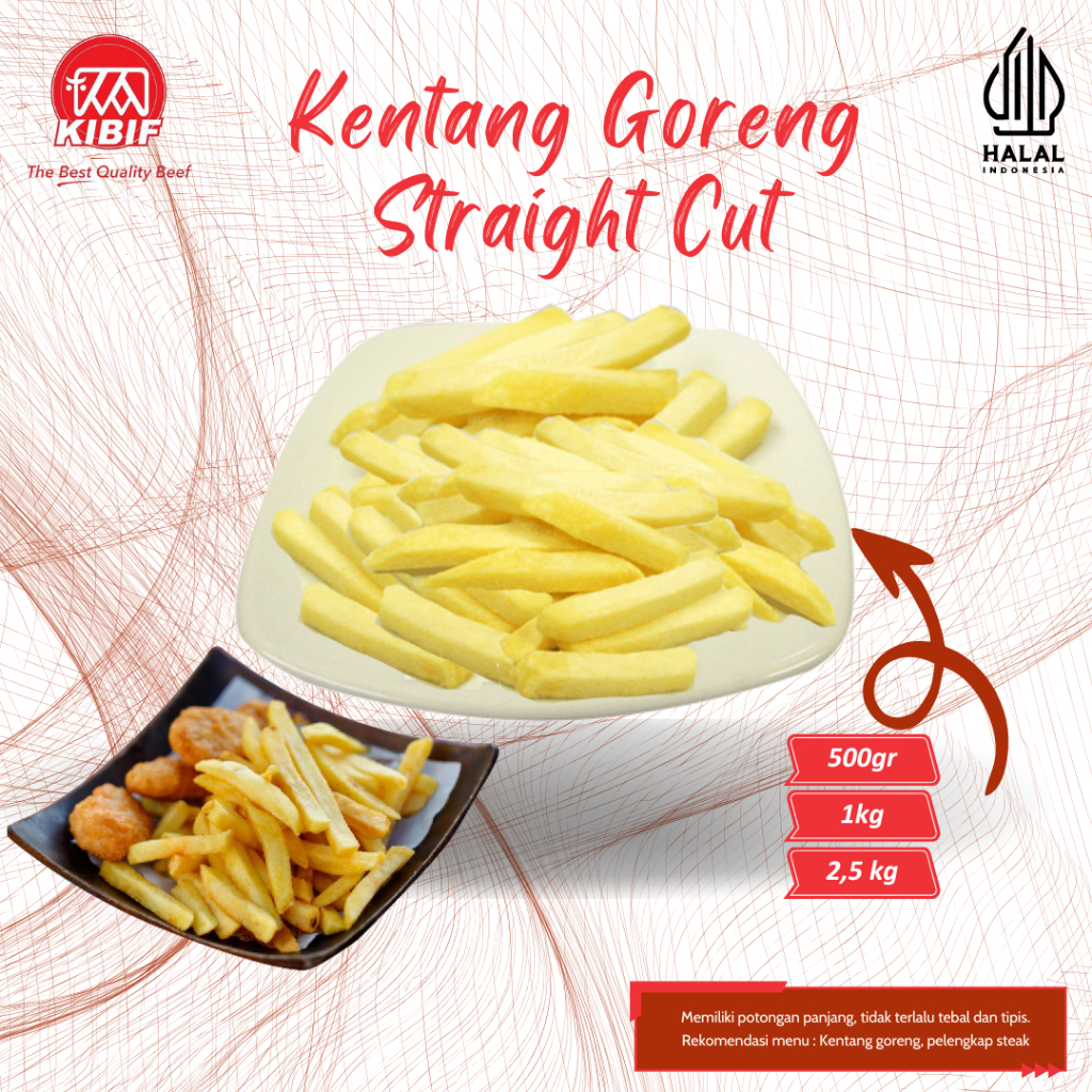 Jual Kentang Goreng Straight Cut 1kg | Shopee Indonesia
