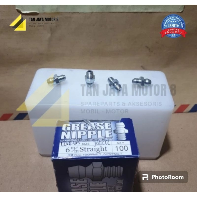 Jual GREASE NIPPLE/NEPEL STEMPET LURUS 6 MM MERK SK JAPAN | Shopee ...
