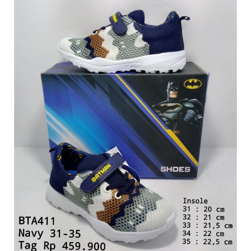 Jual (Size 30-35) BTA 411/414 SEPATU ANAK MARVEL DC COMIC BATMAN ...