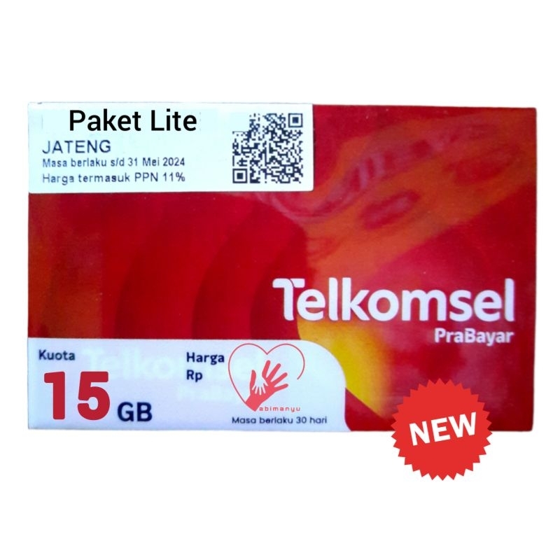 Jual Kartu Perdana Telkomsel Lite 15GB | 30 Hari | Shopee Indonesia