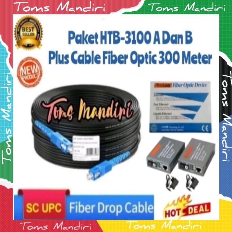 Jual Paket Cable Fiber Optic 300 Meter + Media Converter HTB 3100 A dan ...